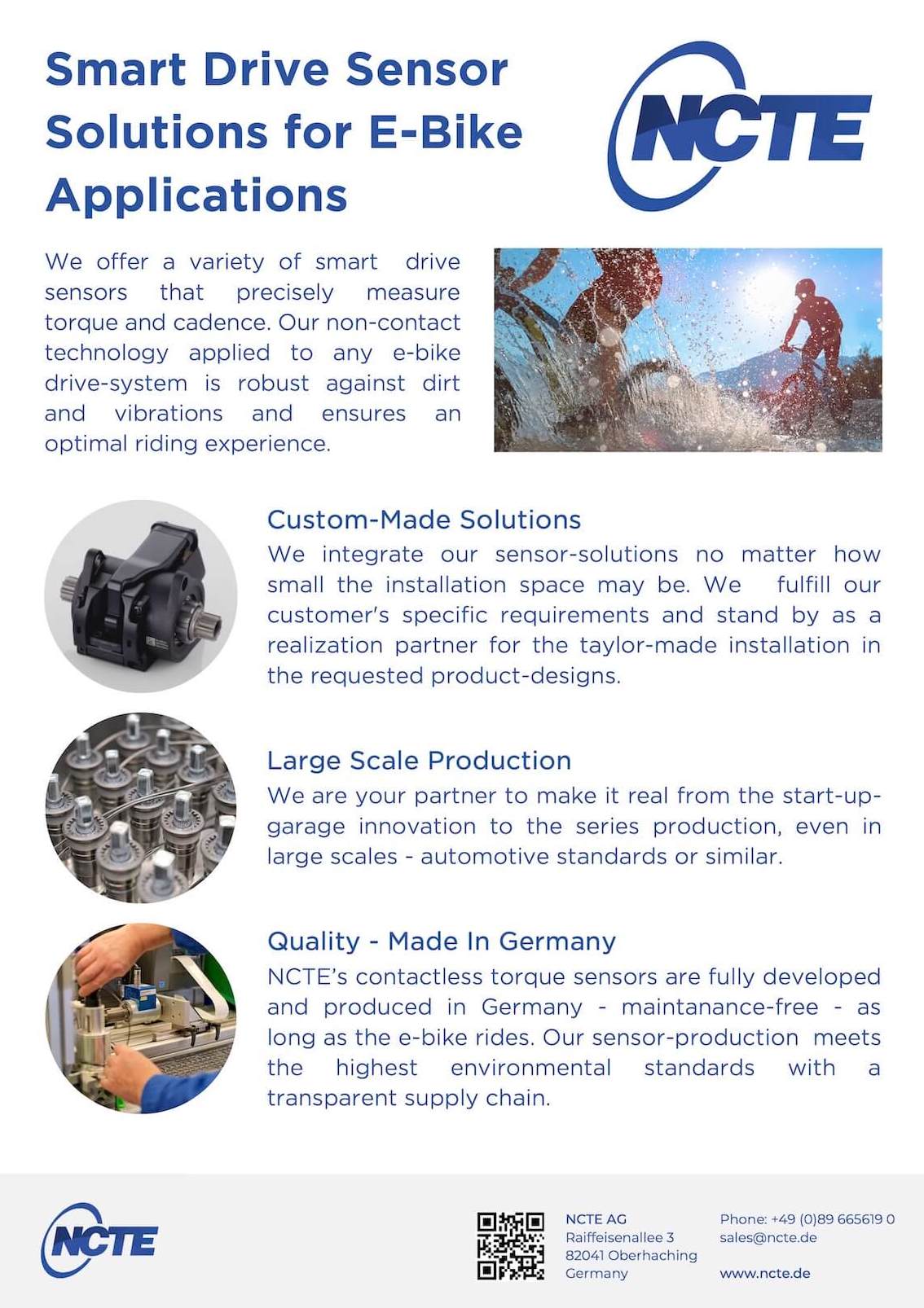 Neuer Flyer: Smart Drive Sensor Solutions for E-Bike Applications